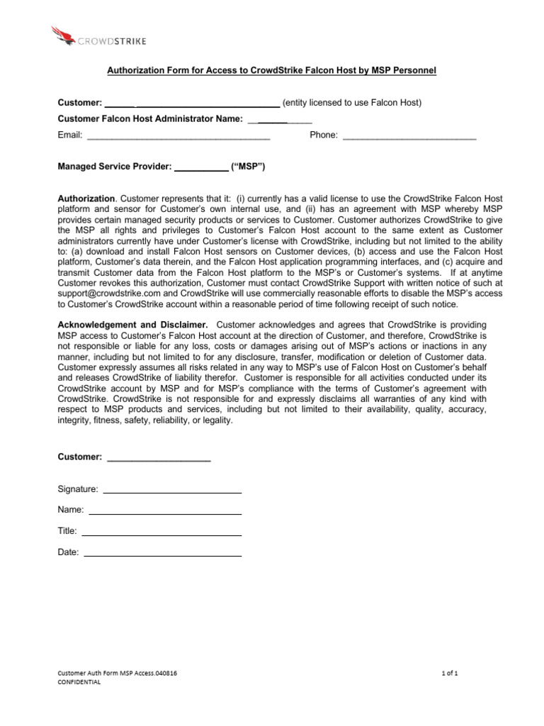 MSP Authorization Form | PDF | Common Law | Private Law