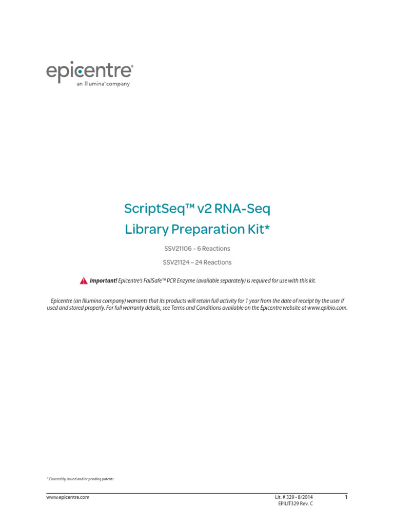 Scriptseq v2 Rna Seq Library Prep Guide | PDF | Complementary Dna | Dna ...