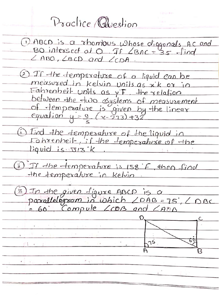 9th Maths Holiday Homework | PDF