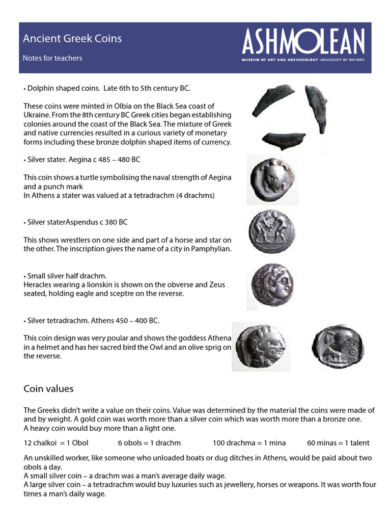 Ancient Greek Coinage Overview | PDF | Coins | Foreign Exchange Market