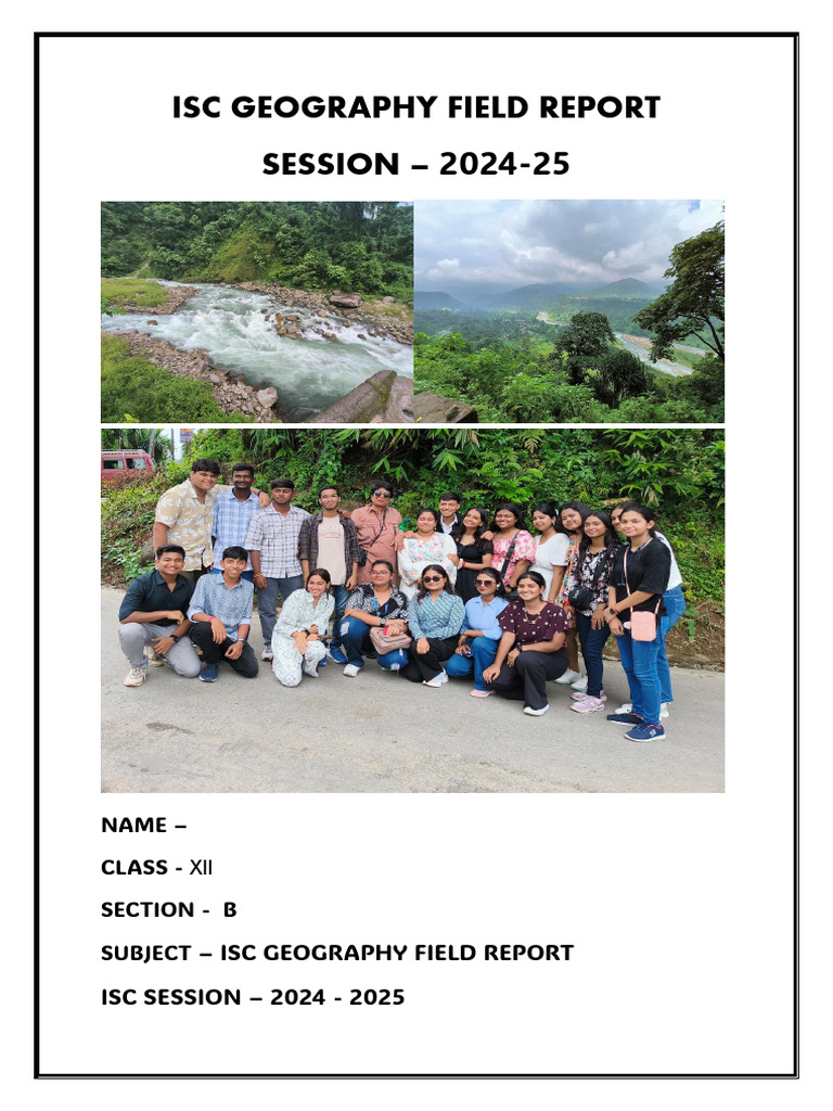 ISC GEOGRAPHY FIELD REPORT FRONT COVER | PDF