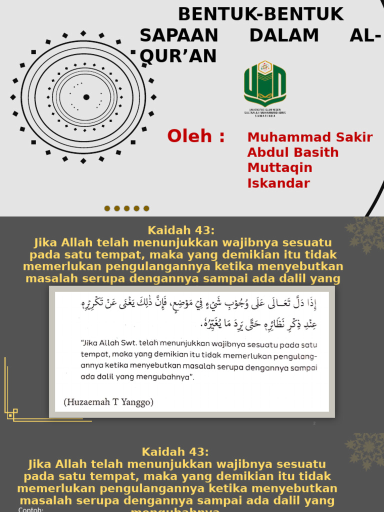 Bentuk Bentuk Sapaan Dalam Al-qur'An | PDF