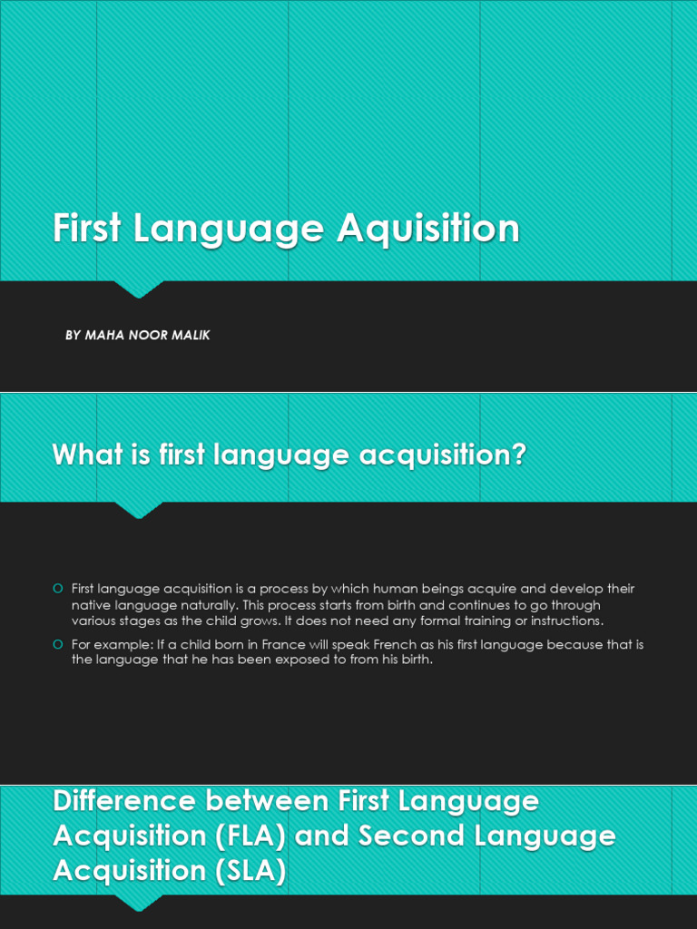 1ST LANGUAGE ACQUISITION | PDF | Language Acquisition | Speech