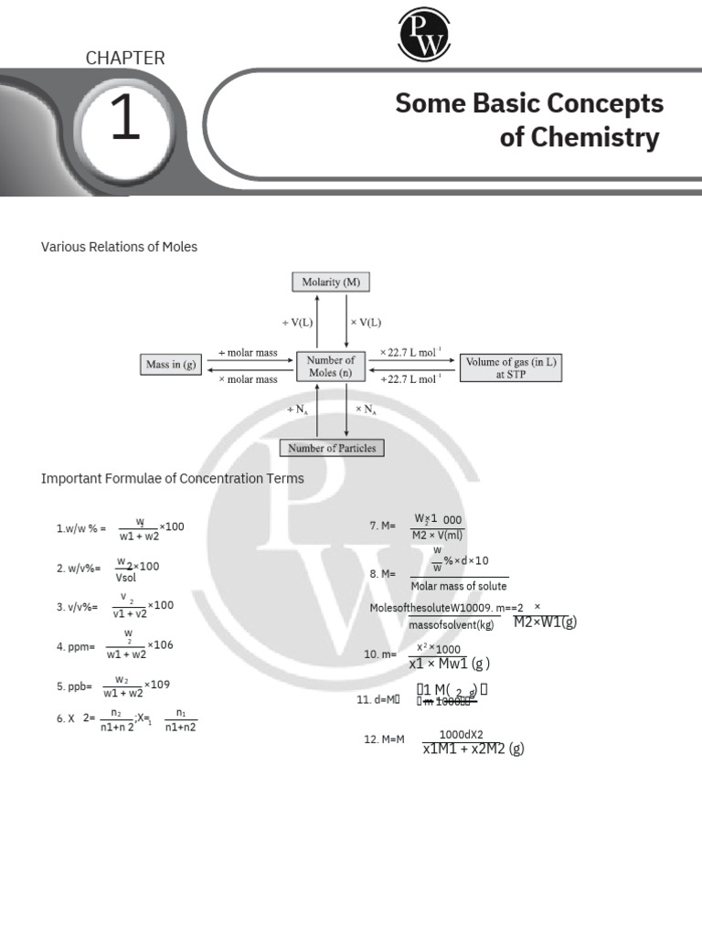 Concentration Methods in Chemistry | PDF | Mass Concentration ...