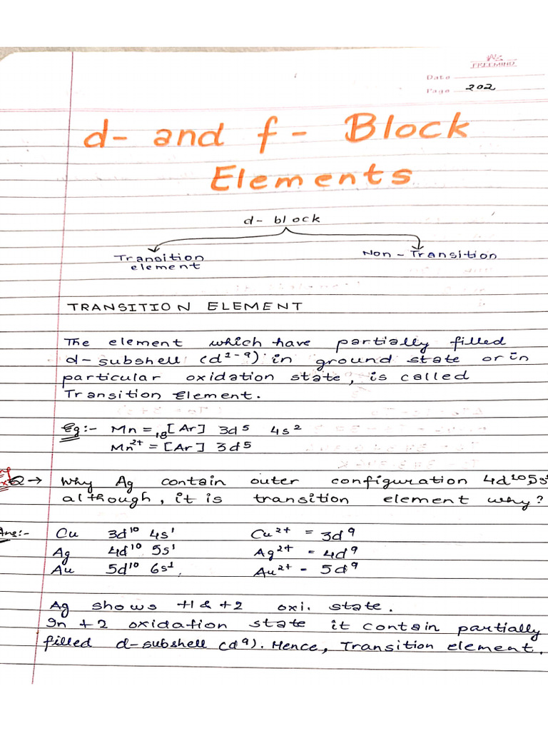 D- And F- Block Elements | PDF