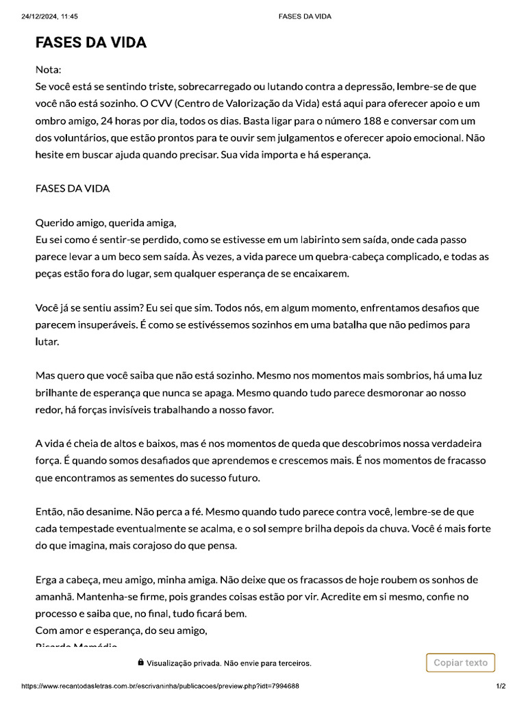 Fases Da Vida | PDF