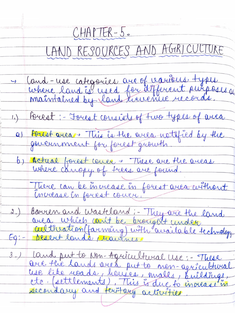 Land Use and Agri Geo Part 1 | PDF
