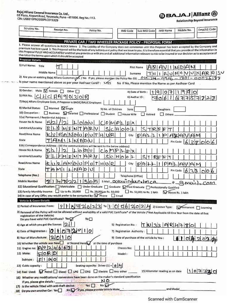 Name Transfer Application - ARAVINDAN | PDF