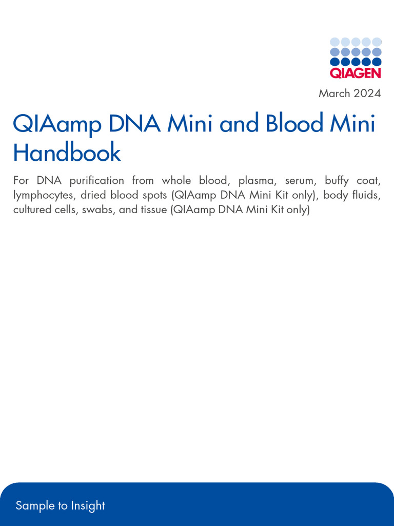 HB 0329 006 HB QIAamp DNA Mini Blood Mini 0324 | PDF | Polymerase Chain ...