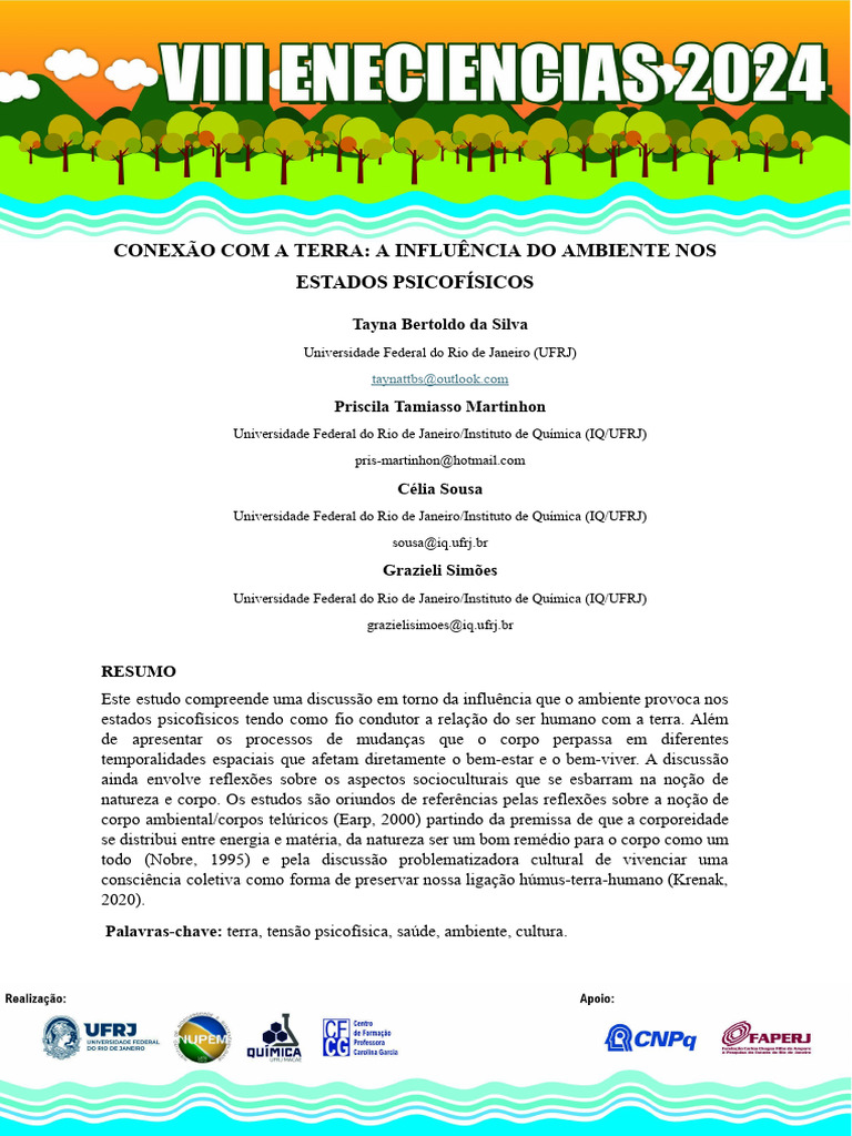 Conexão com a terra a influência do ambiente nos estados psicofísicos ...