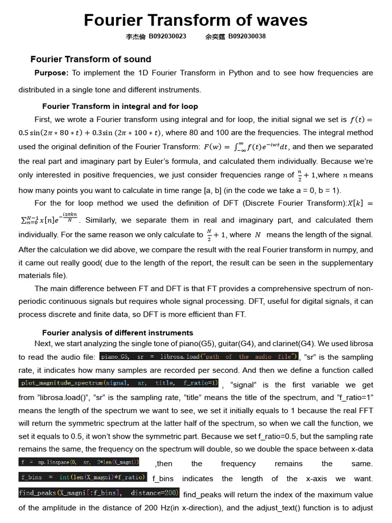 The final | PDF | Spectral Density | Discrete Fourier Transform