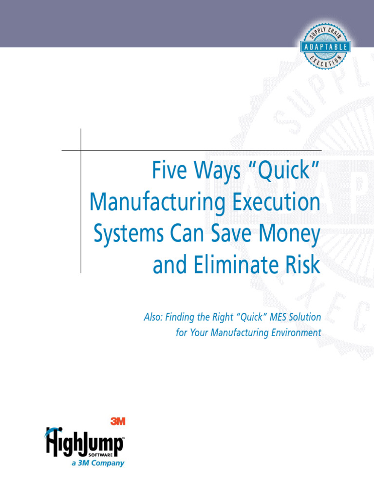 5 Ways Quick MES | PDF | Supply Chain | Business