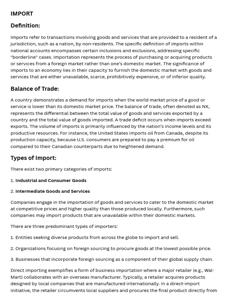 Understanding Imports and Exports Dynamics | PDF | Service Industries ...