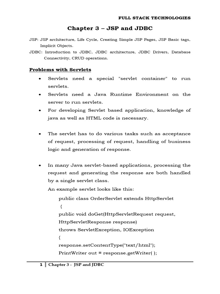 Unit 3 Jspandjdbc Pdf Java Programming Language Databases