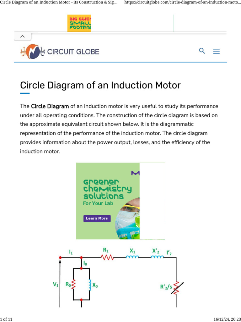 Circle Diagram of An Induction Motor - Its Construction & Significance ...