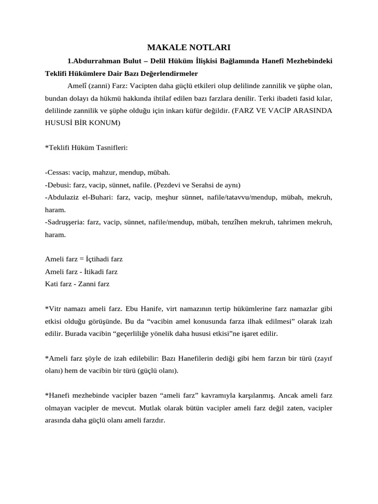 MAKALE NOTLARI | PDF