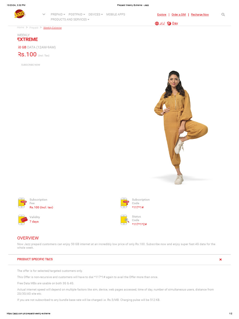 Prepaid Weekly Extreme - Jazz | PDF | Prepaid Mobile Phone | Subscription Business Model