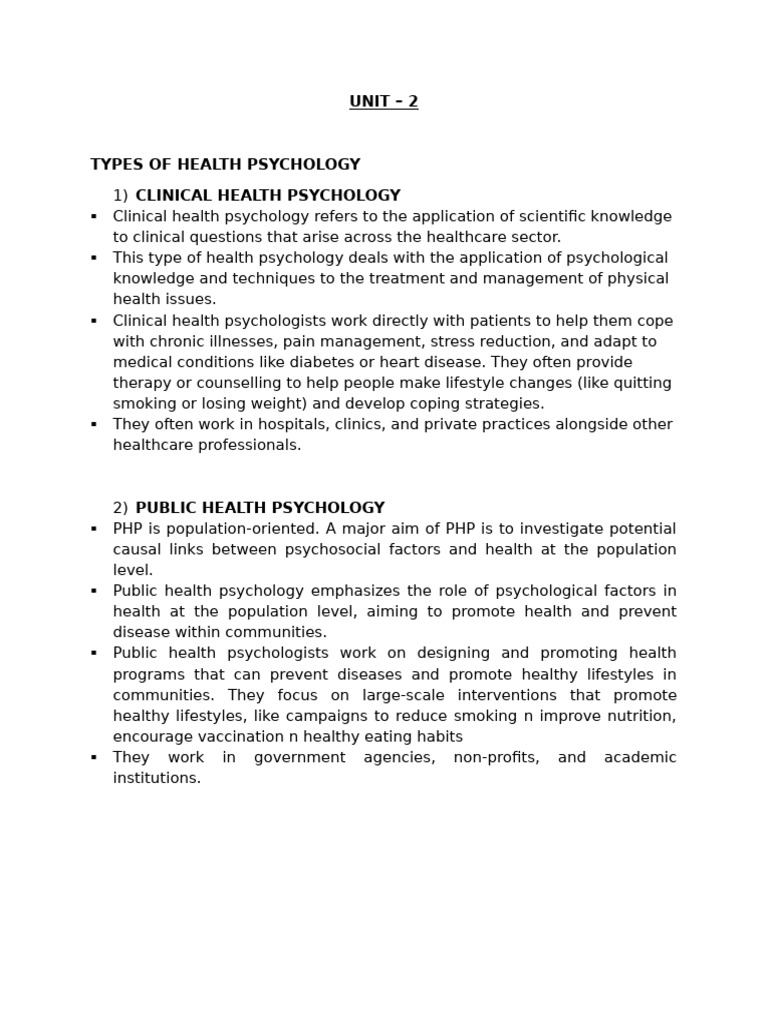H.P (UNIT - 2) | PDF | Health Psychology | Psychological Concepts