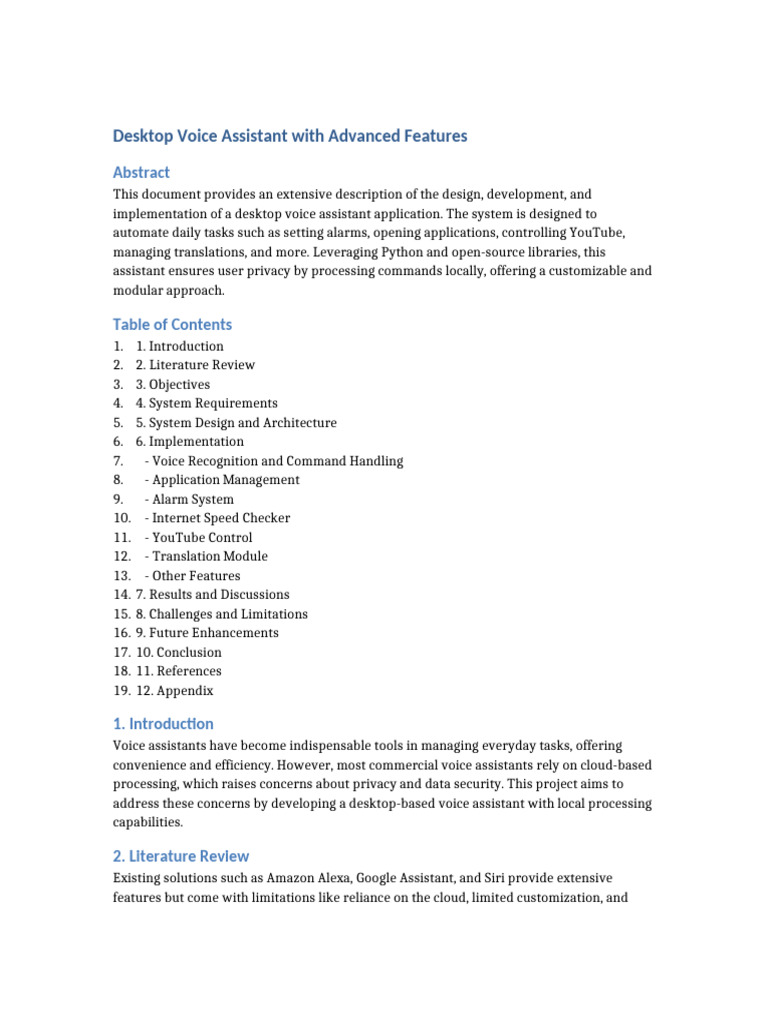 Desktop Voice Assistant Expanded | PDF | Speech Recognition | Automation