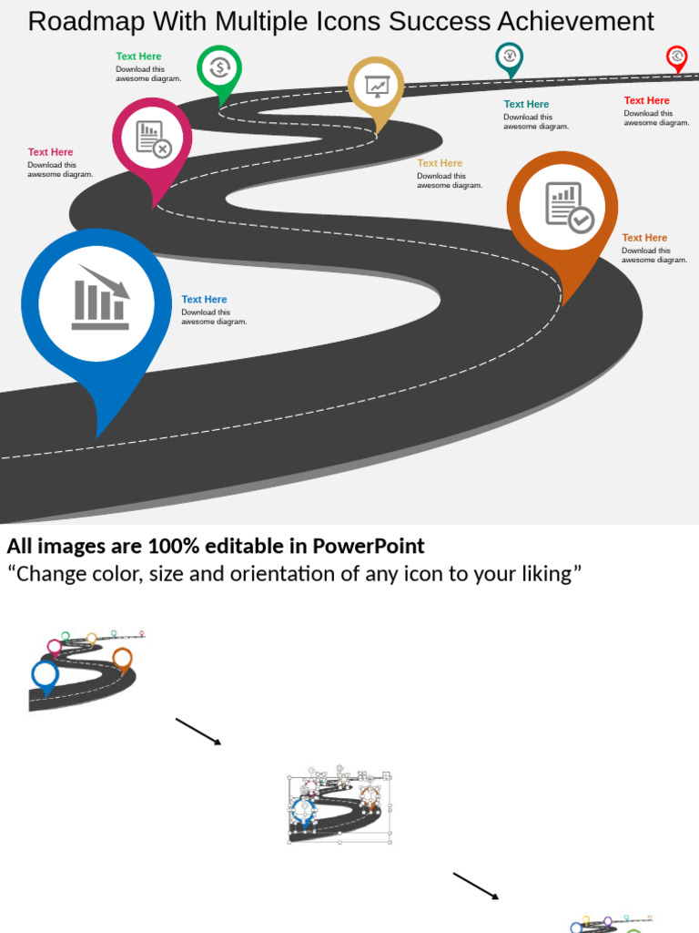 Editable Roadmap Diagram for Success | PDF