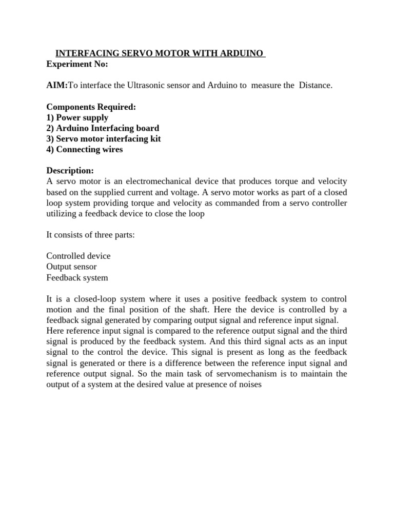 Servo Motor Coding With Manual | PDF | Arduino | Servomechanism