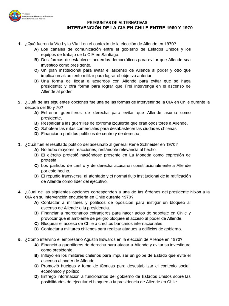 Intervención CIA en Chile 1970 Op. Fubelt - CABLES AtentadoSchneider ...