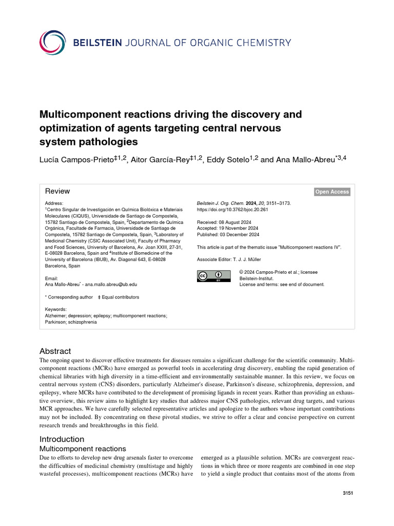Multicomponent Reactions Driving The Discovery and Optimization of ...