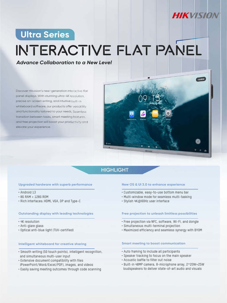 Hikvision D5C Series Interactive Displays | PDF | Display Resolution ...