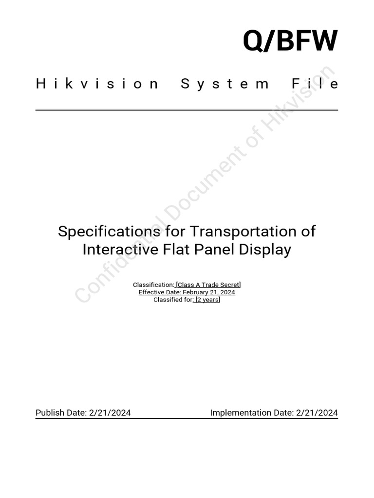 Specifications For Transportation of IFPD V1.0 | PDF | Pallet | Forklift