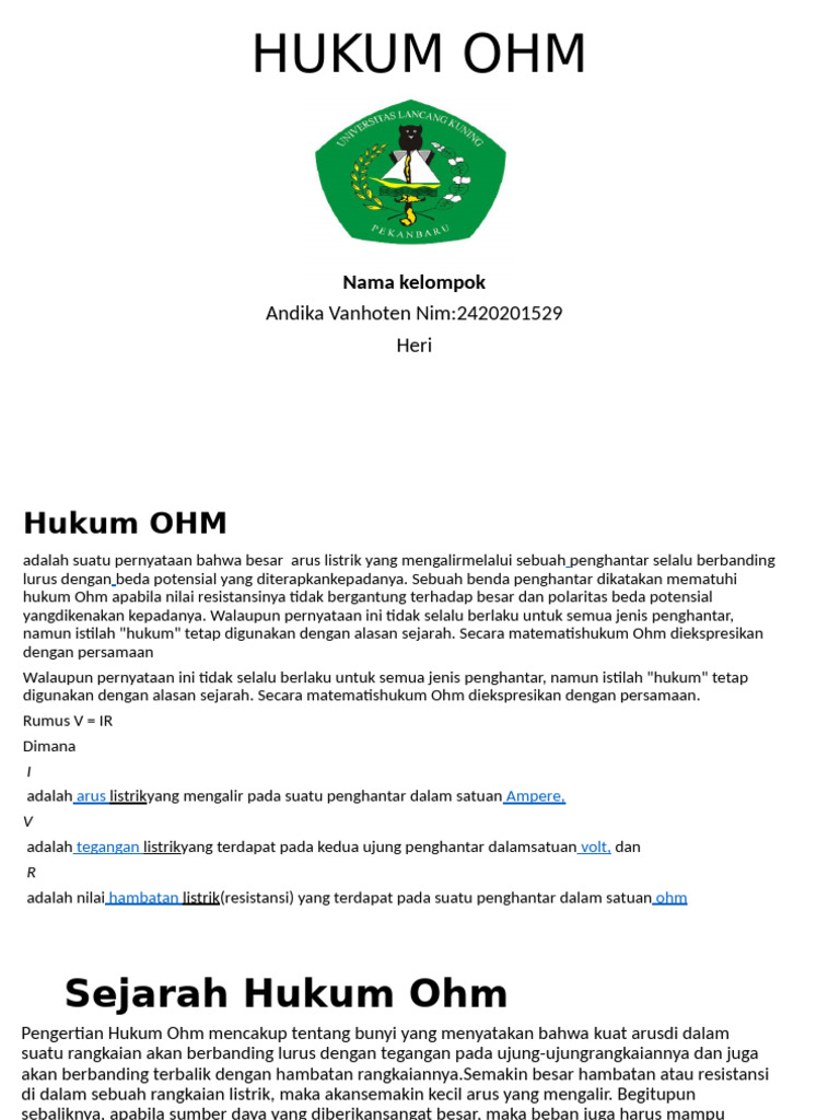 Hukum Ohm | PDF