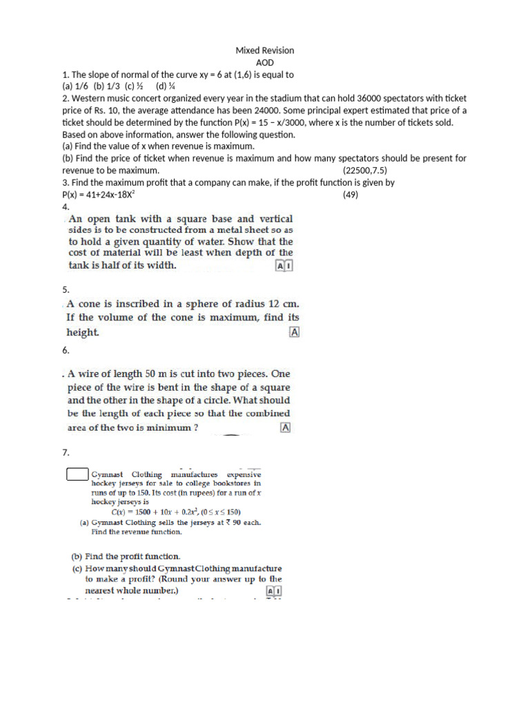 AOD Mixed Revision | PDF