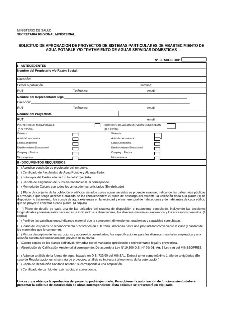 Solicitud de Aprob. Proyecto | PDF