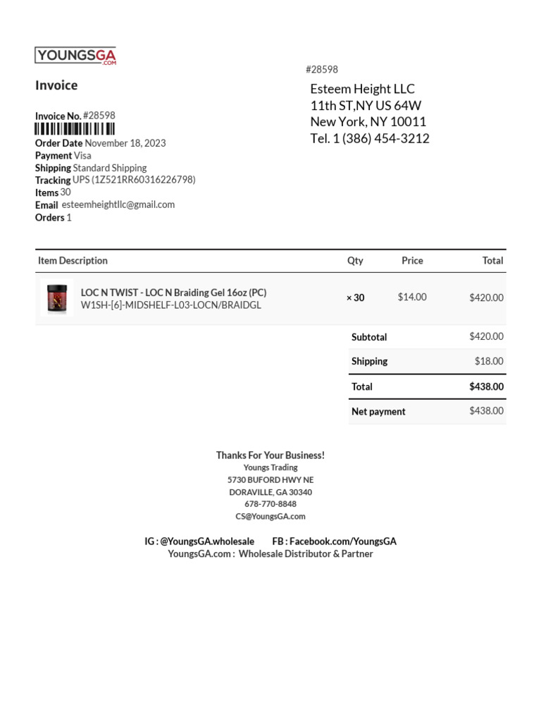 Youngs Ga Invoice | PDF