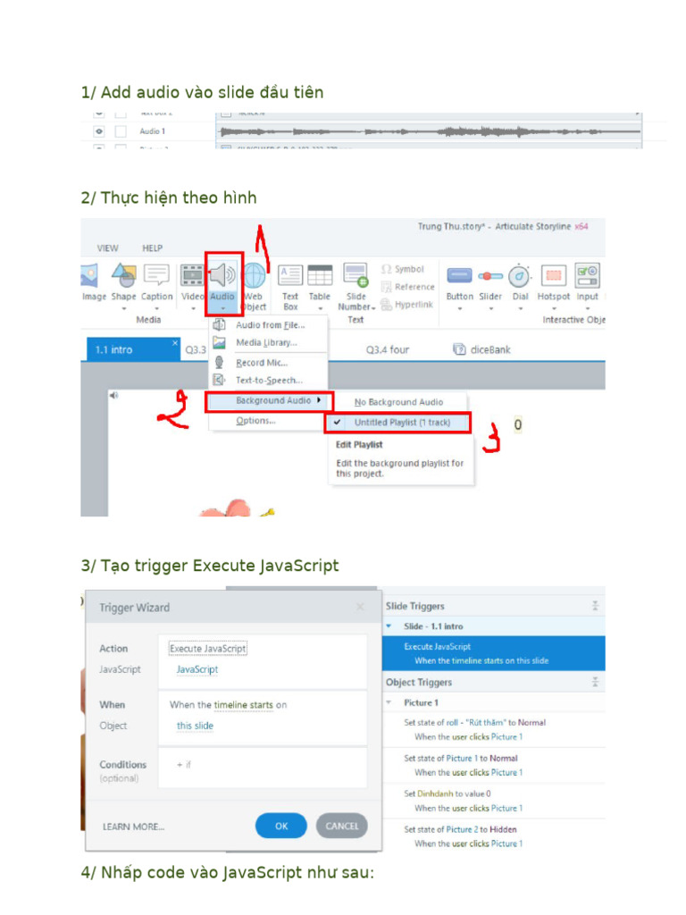 4 bước tạo âm thanh xuyên suốt các slide với JavaScript | PDF
