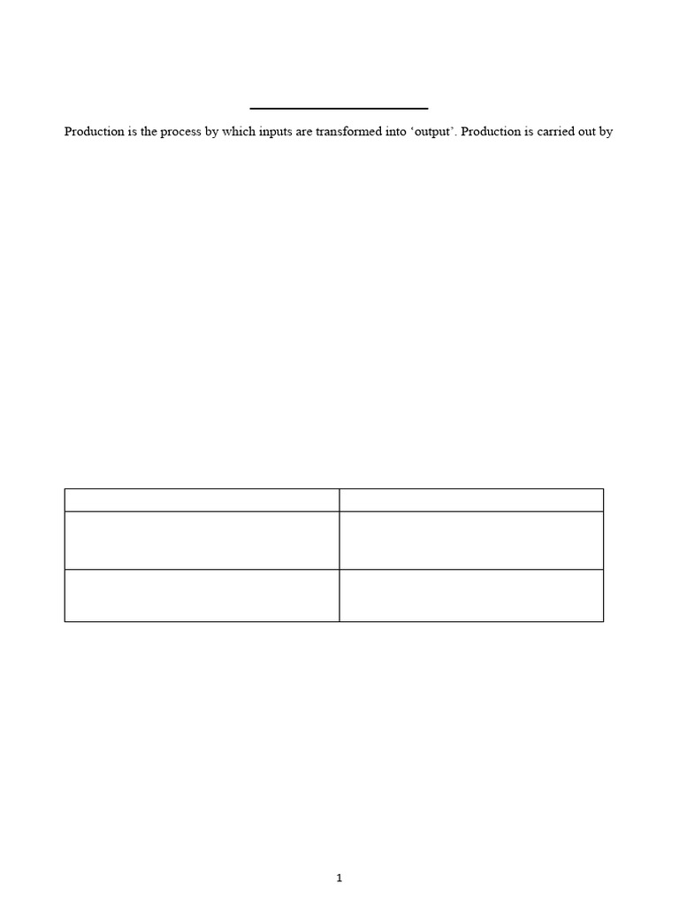 Microeconomics Class XI: Production Notes | PDF | Production Function ...