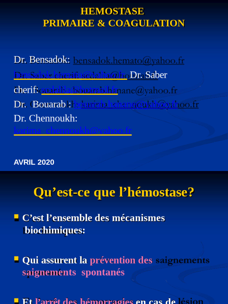 Hémostase primaire et coagulation | PDF | Hémostasie | Coagulation