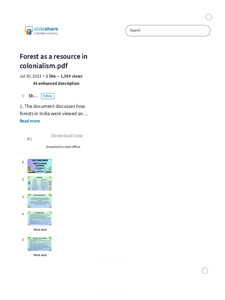 Forest As A Resource in Colonialism | PDF | Forests | Habitat