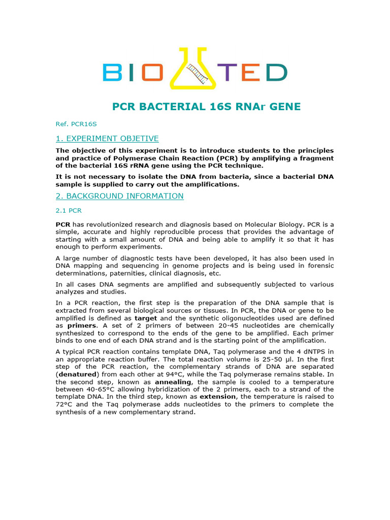 PCR Bacterial 16S Rna Gene Eng | PDF | Polymerase Chain Reaction | Primer (Molecular Biology)