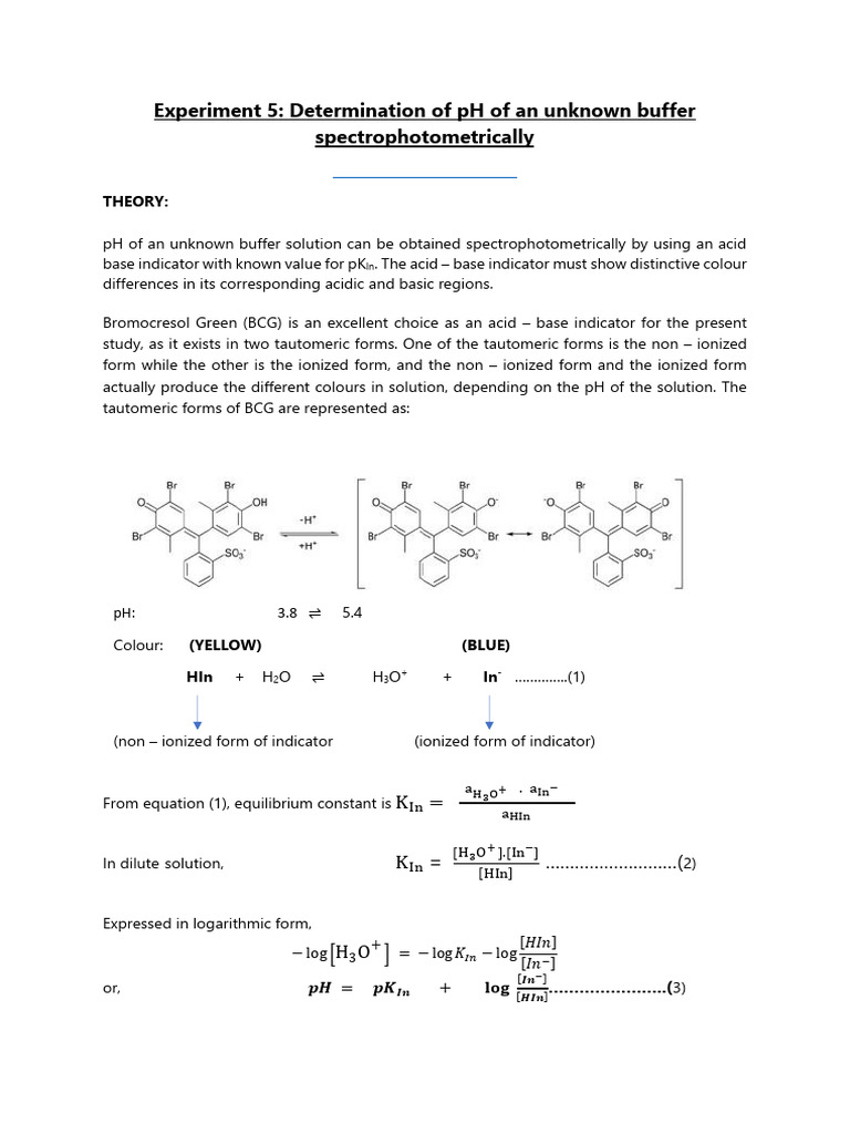 Ph Of A Buffer 1 Pdf Buffer Solution Ph