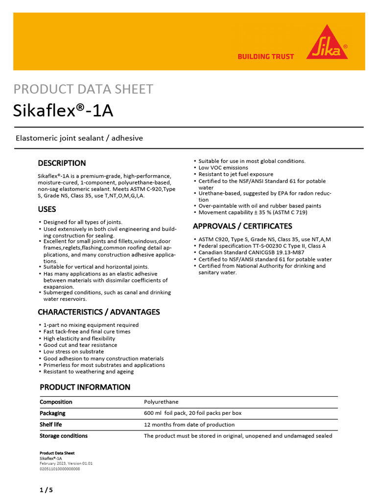 sikaflex-1a | PDF | Paint | Abrasive