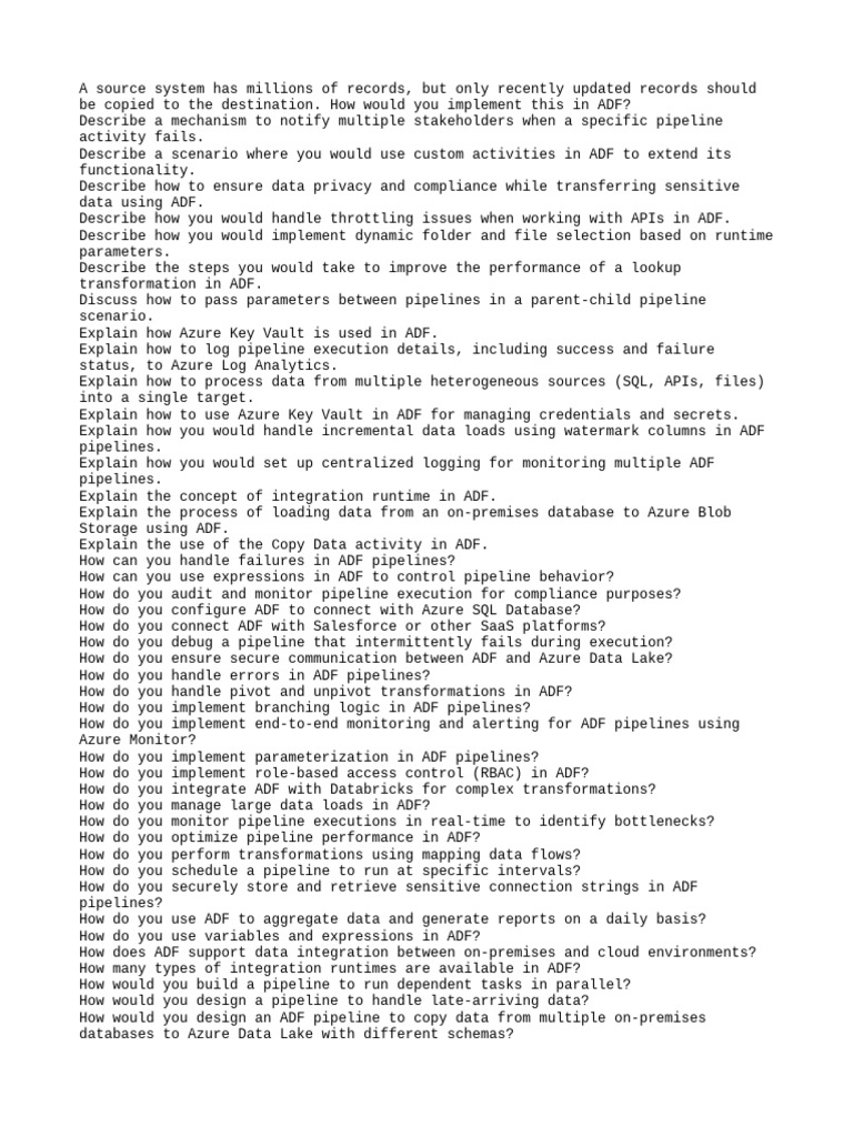 ADF Question Set1 | PDF | Databases | Microsoft Azure