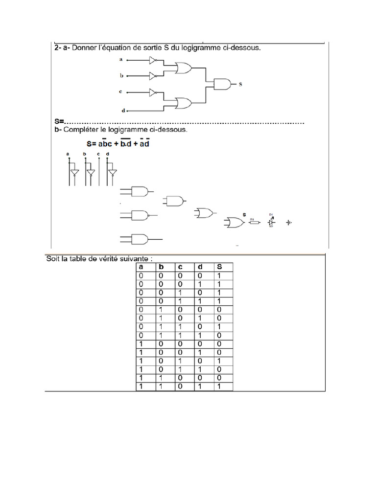 exercice logique combinatoire ex exam | PDF