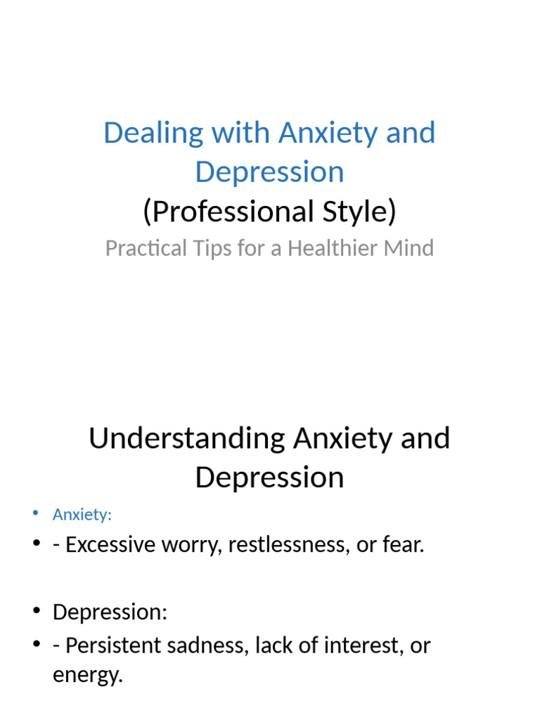 Anxiety Depression Professional Style | PDF