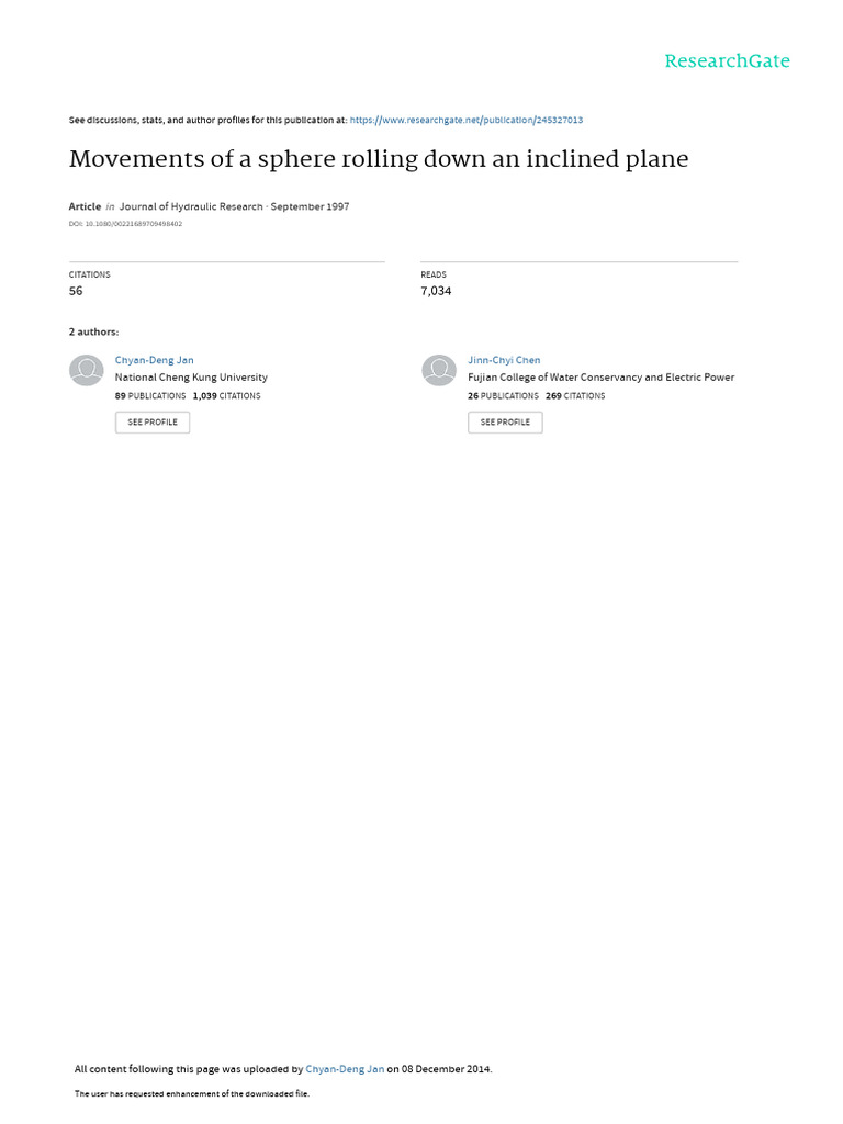 Movements of A Sphere Rolling Down An Inclined Plane: Journal of ...