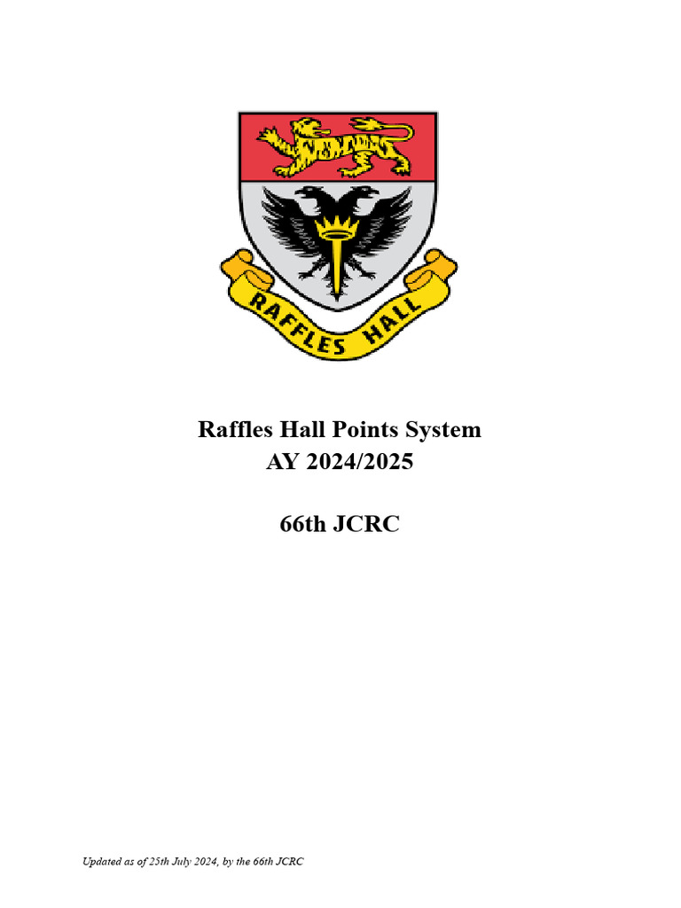 Raffles Hall Points System AY 2024/25 | PDF | Audit