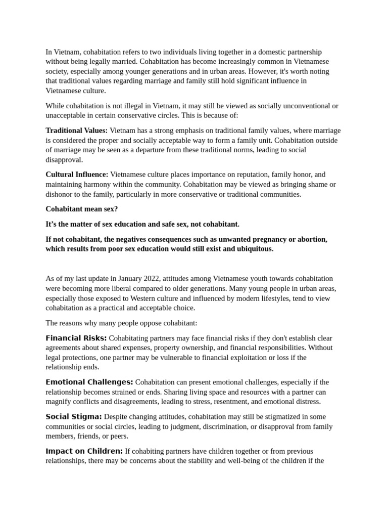 INTRODUCTION Final Spe Hanu | PDF | Cohabitation | Family