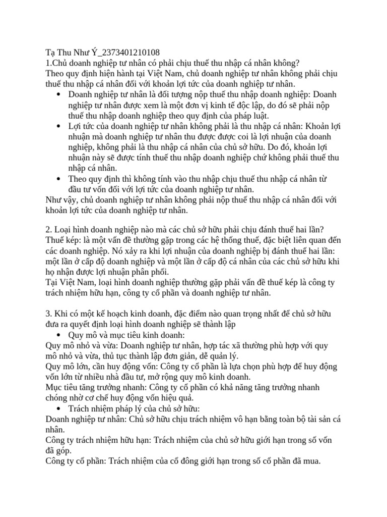 Tạ Thu Như Ý - TCTT | PDF