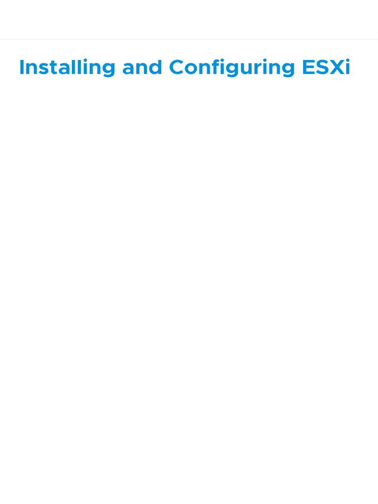 Installing and Configuring Esxi | PDF
