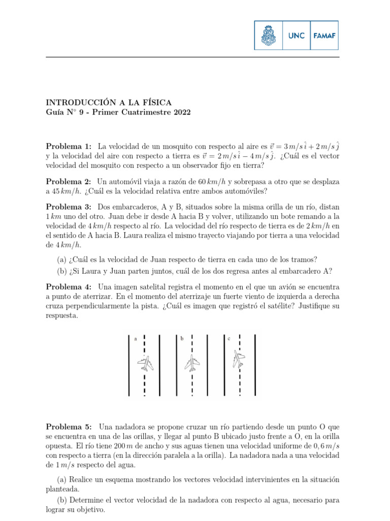 Guia9 2022 | PDF | Velocidad | Aceleración
