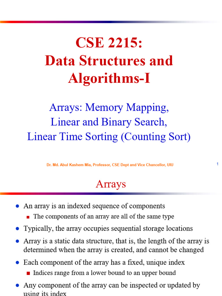 Data Structures: Arrays & Sorting Techniques | PDF | Time Complexity | Computer Science